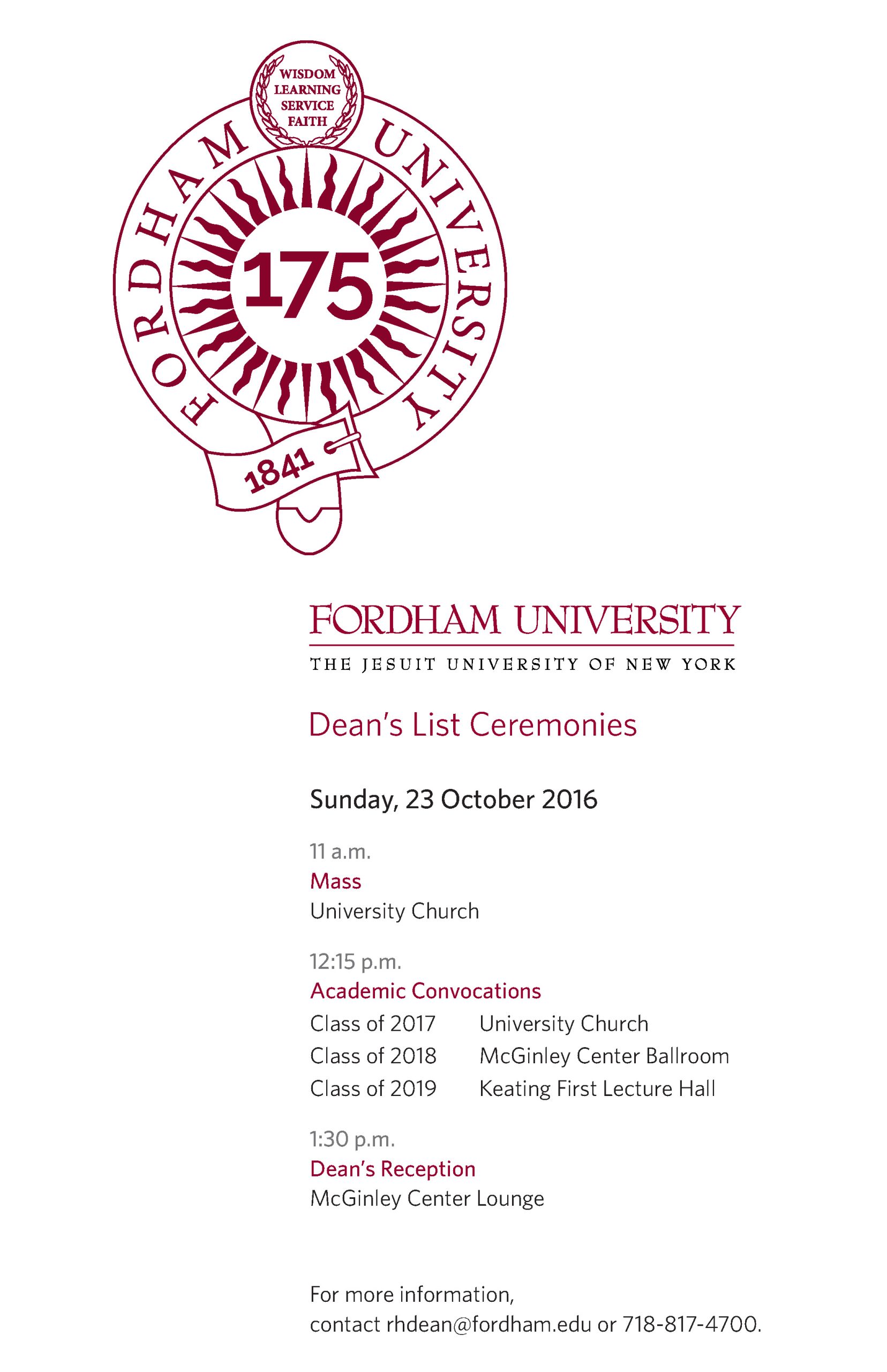 FCRH Dean's List Ceremony