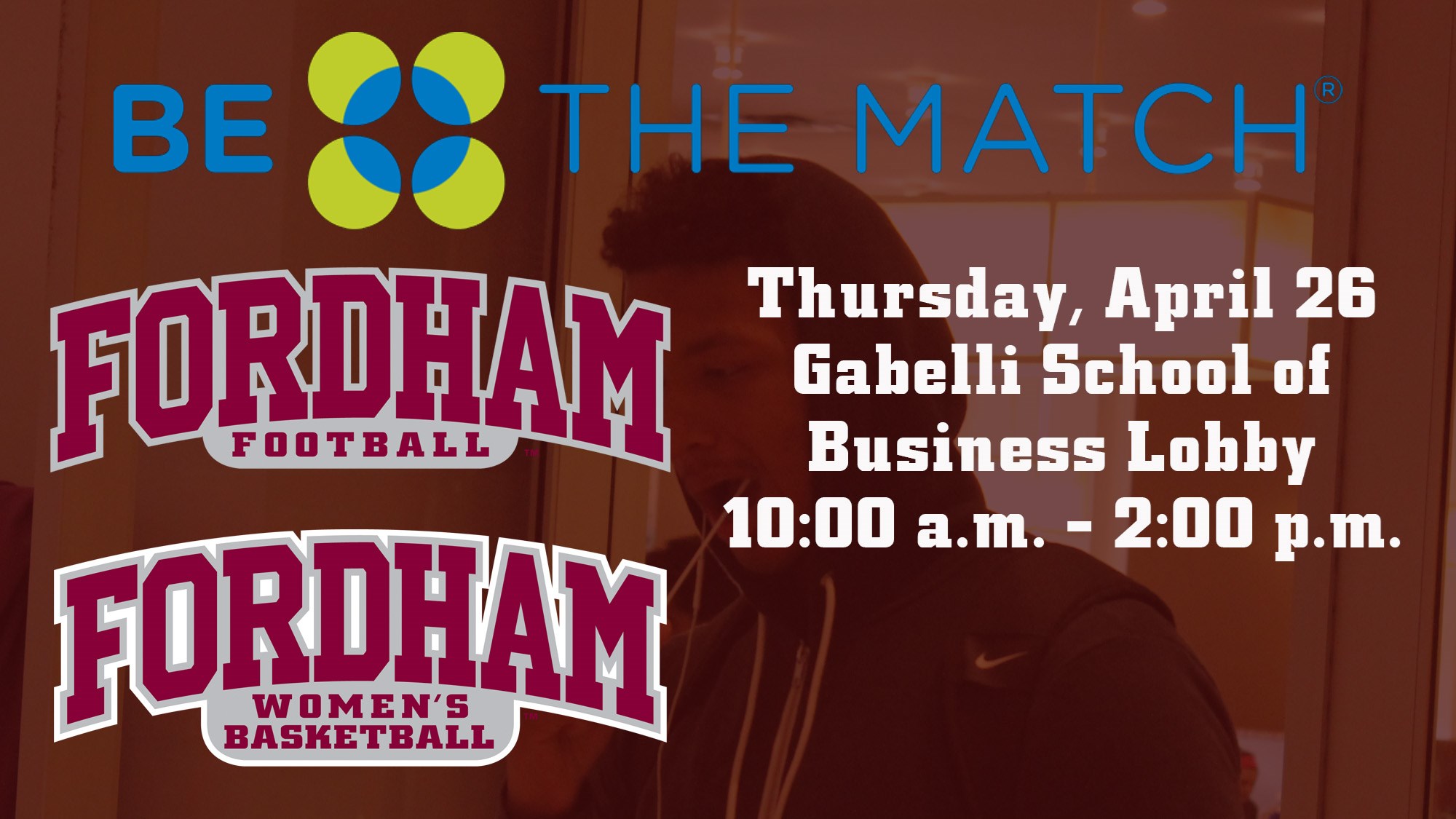 Fordham Football and Women’s Basketball to Host “Be the Match” on April 26