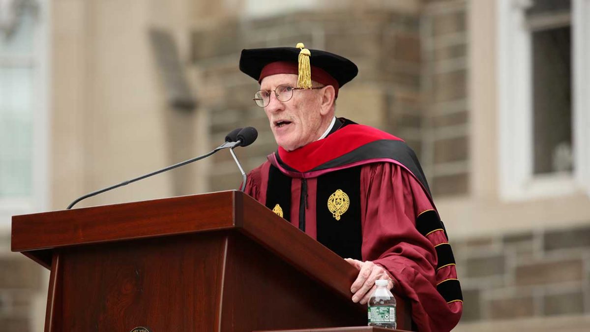 Father McShane Returns to Fordham, Receives Honorary Degree